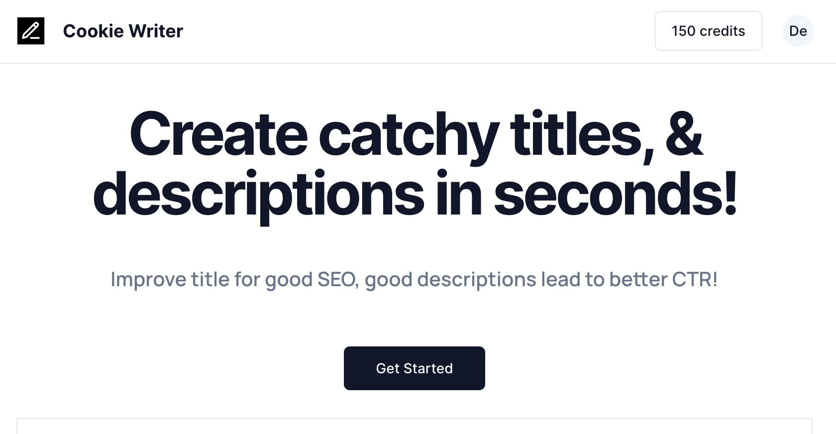 Login - Create the best product descriptions - Cookie Writer